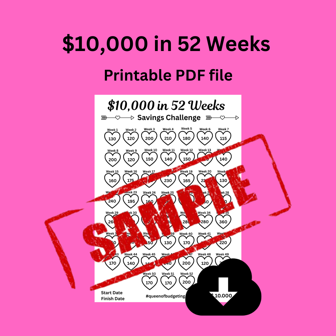 $10,000 in 52 Weeks – Queen Of Budgeting